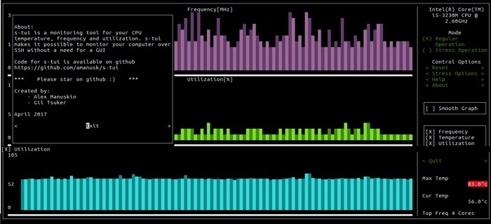 Установка s-tui в Unix/Linux | linux-notes.org